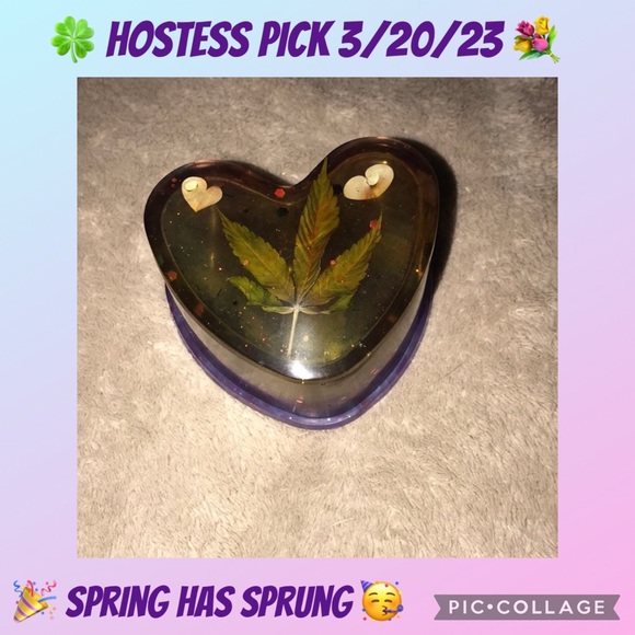 jfone8 | Office | Custom Epoxy Heart Trinket Box With Clover Glitter ...